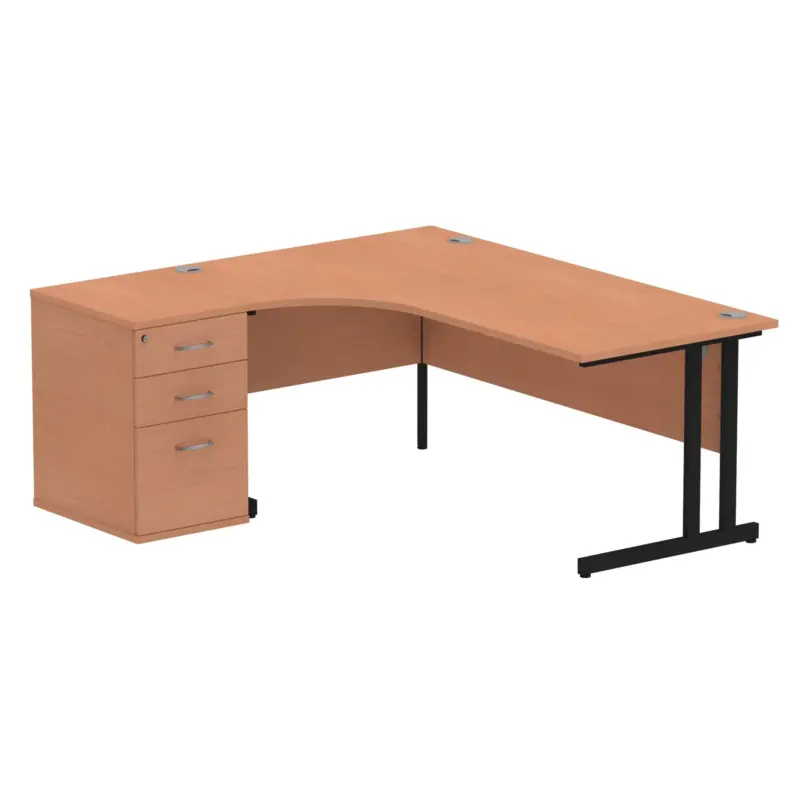 Impulse 1800mm Cantilever Left Crescent Desk Workstation - Cawthornes ...