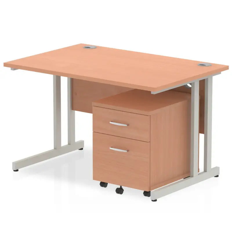 Impulse 1200mm Cantilever Straight Desk With Mobile Pedestal ...